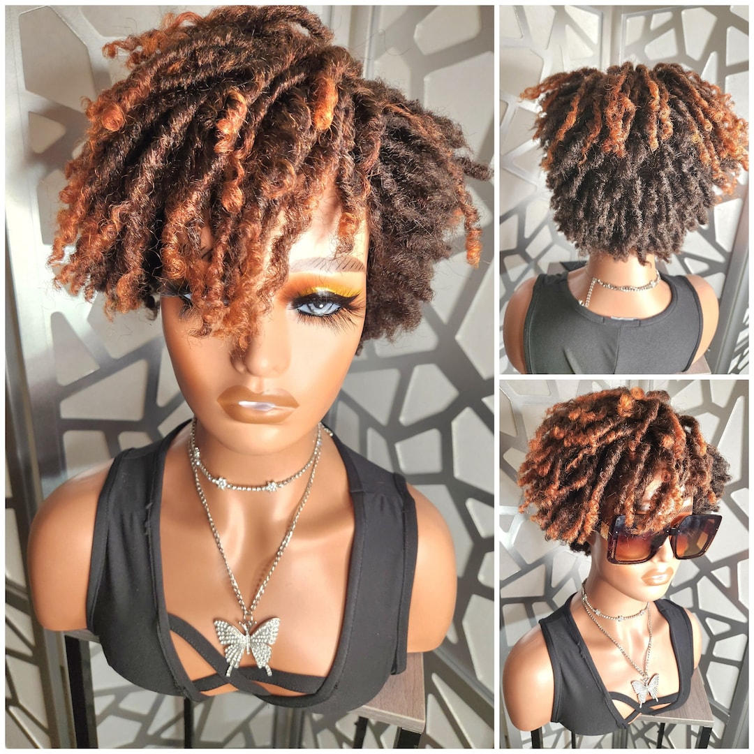 Locs Faux Twist Wig Human Hair Blend Glueless Wig Crochet Hair Roots ...