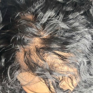 Black Wavy Wig Freeparting Curly Wig 13x6 Human Hair Blend Black Lace ...