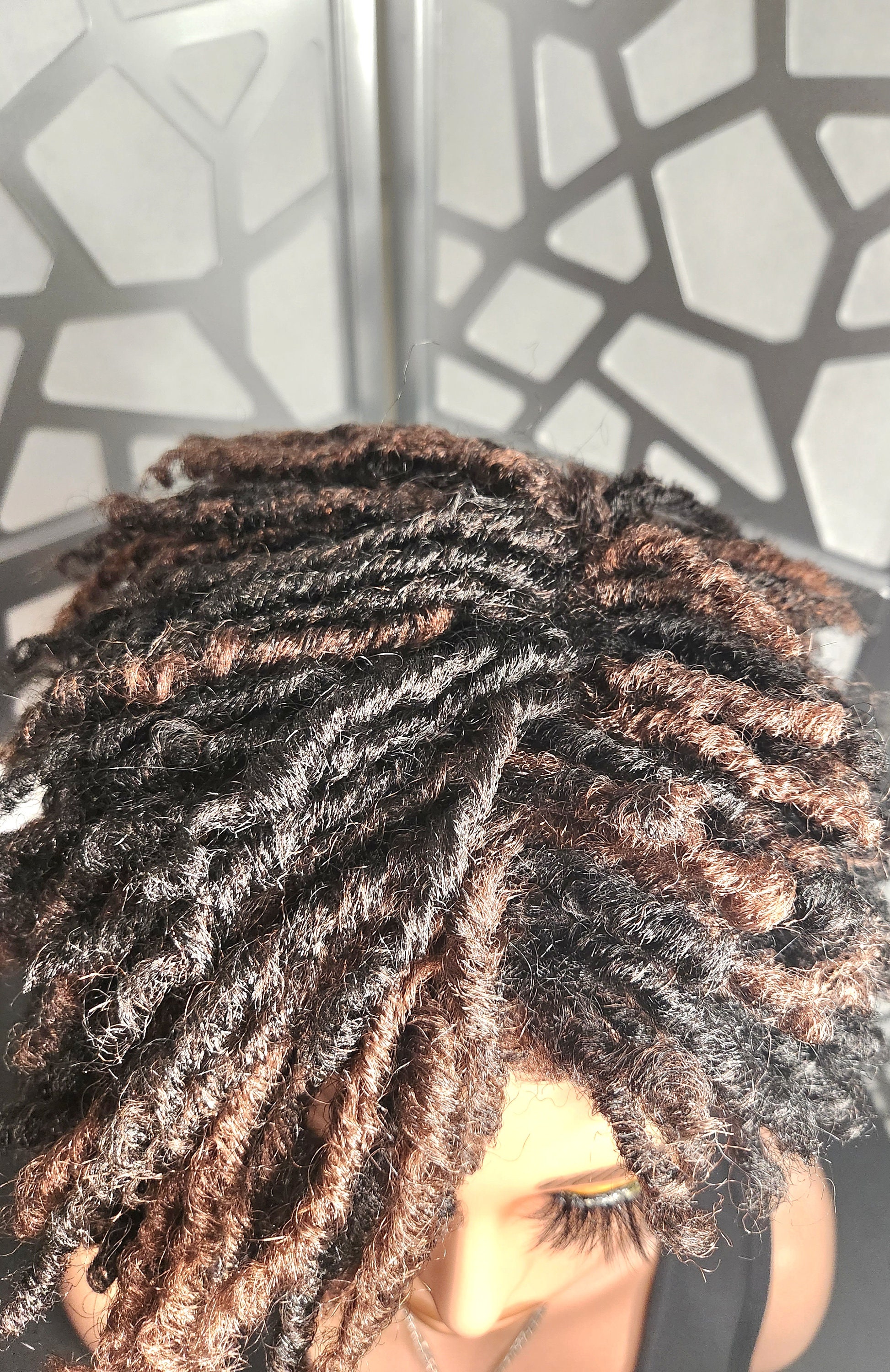 Twist Wig Locs Dreadlocks Human Hair Blend Glueles Wig Faux Twist ...