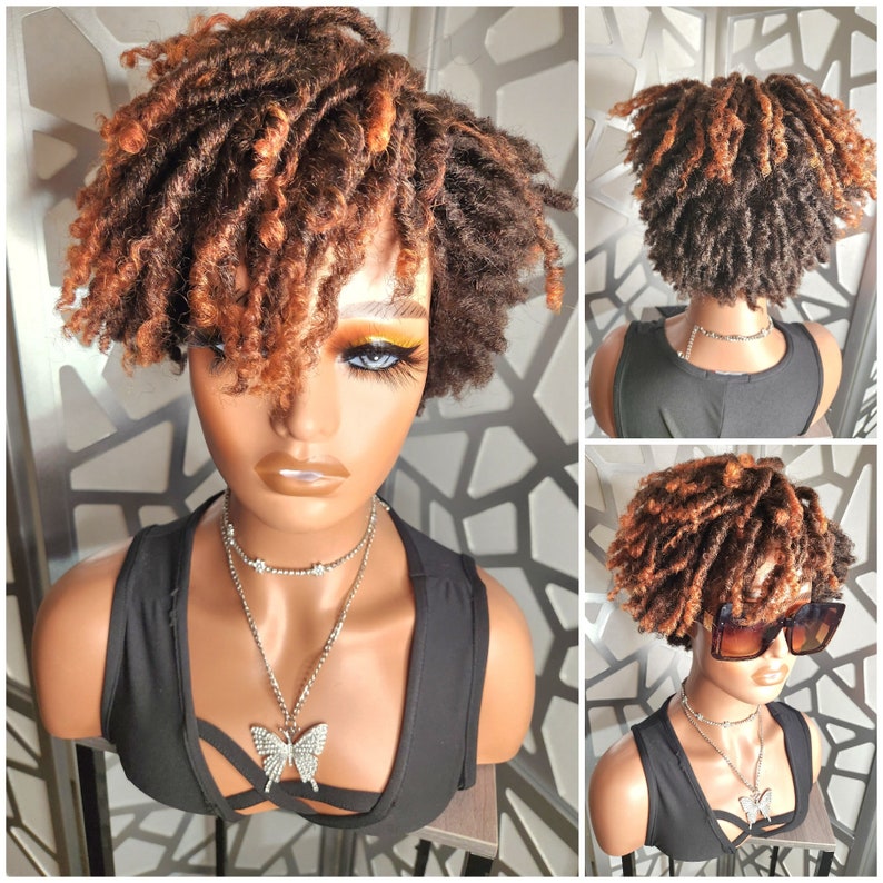Twist Wig Locs Dreadlocks Human Hair Blend Glueles Wig Faux Twist ...