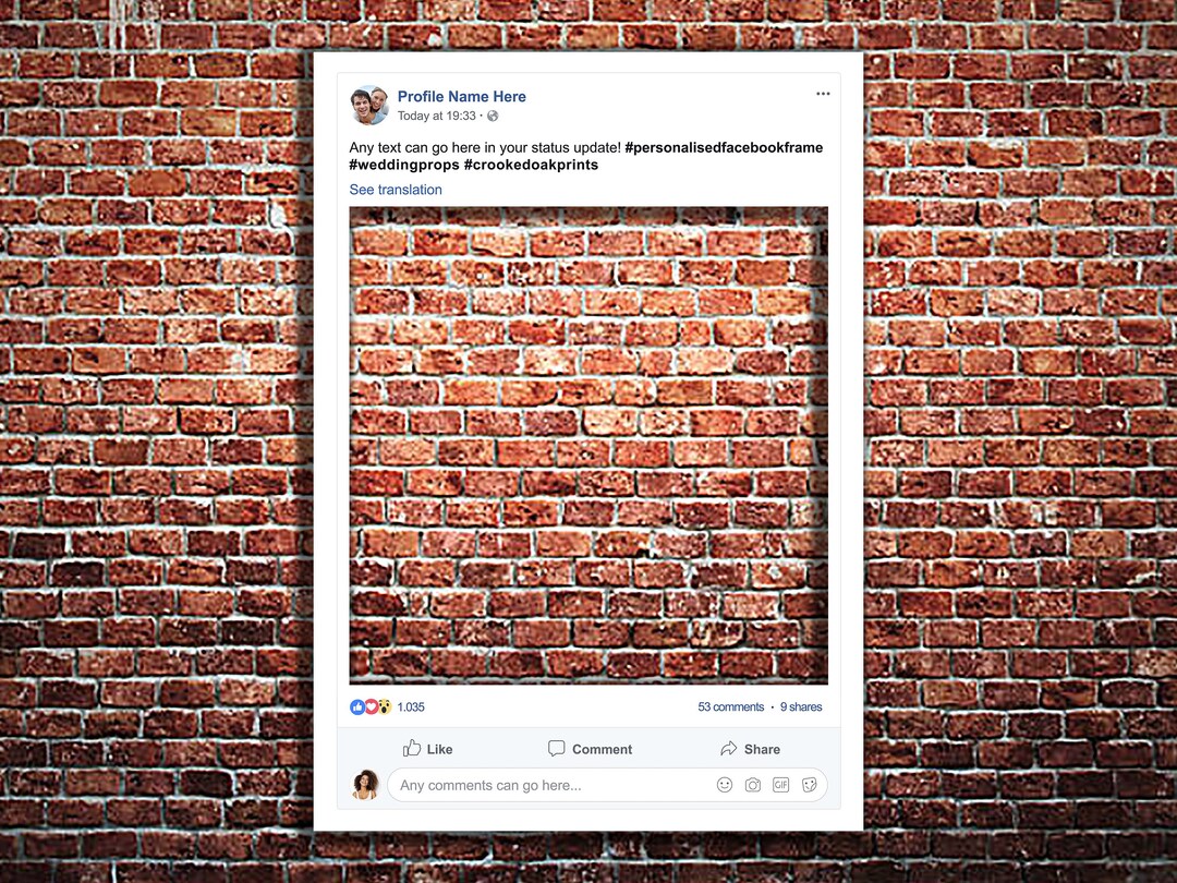 Customisable NEW Facebook Prop Frame - Etsy