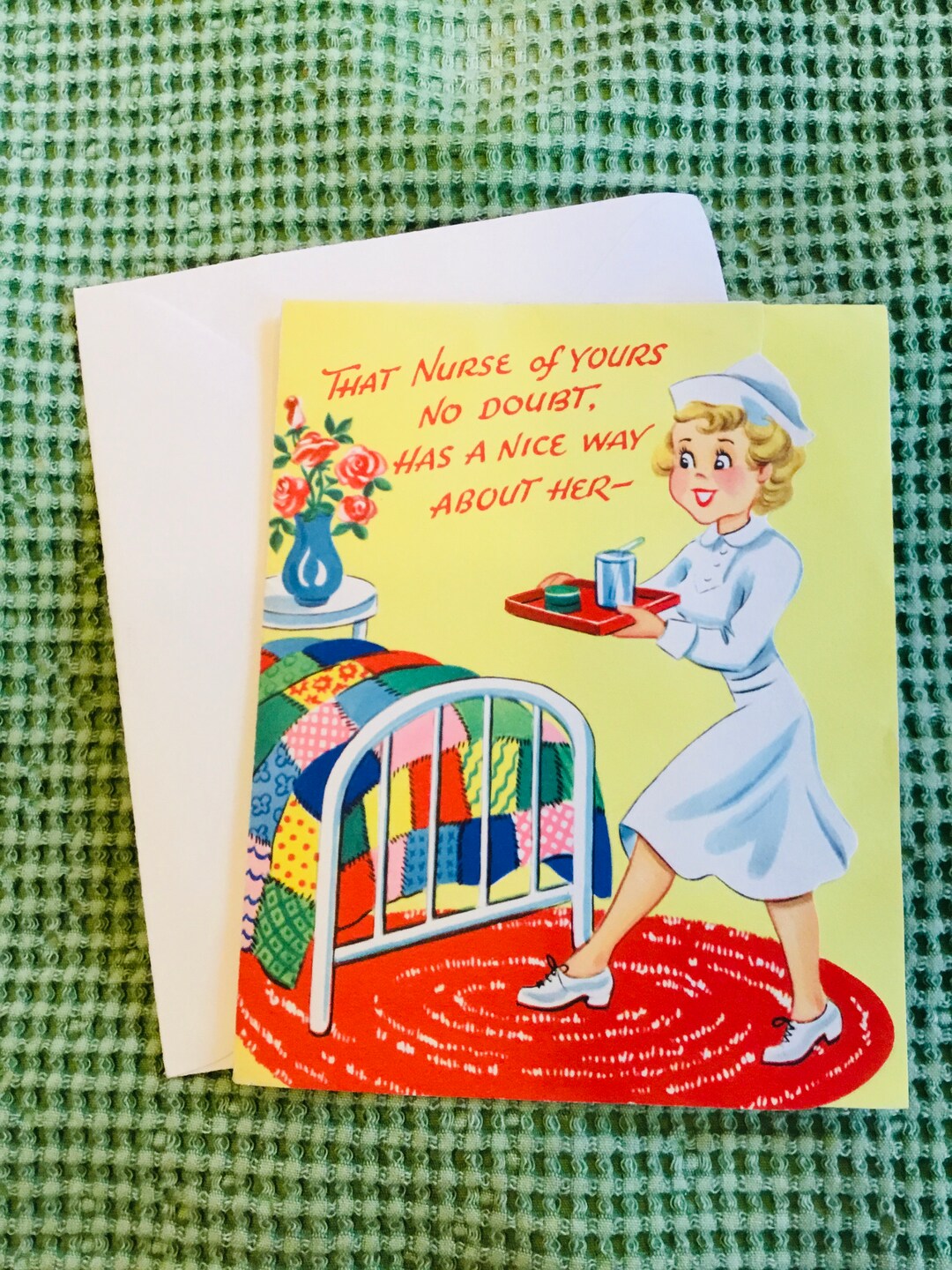 1940s Get Well Nurse Card - Etsy