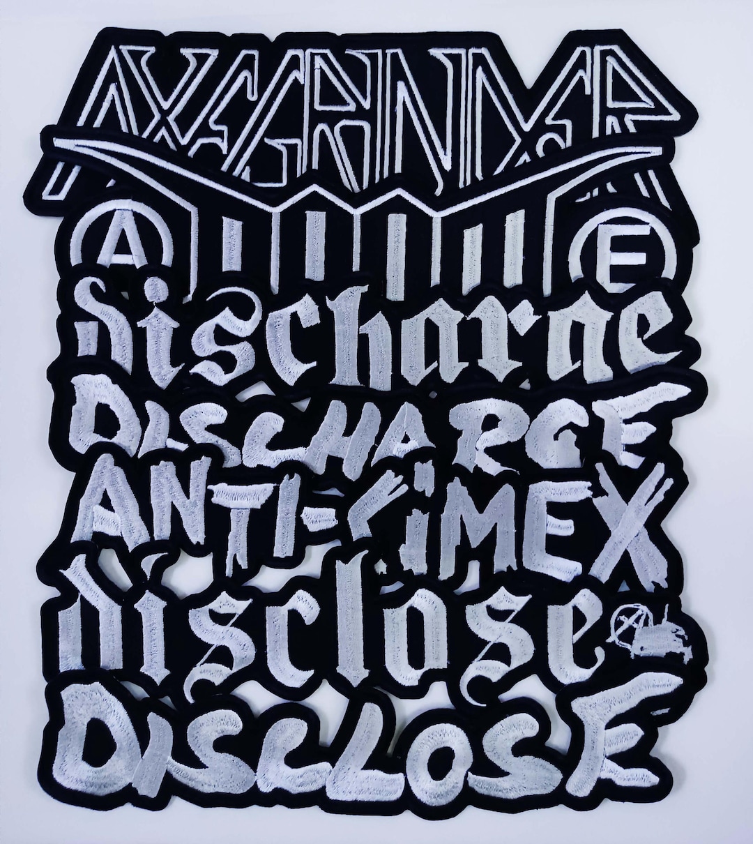 Embroidered Patch Long/back Patch Disclose Axegrinder Zyanose Discharge ...