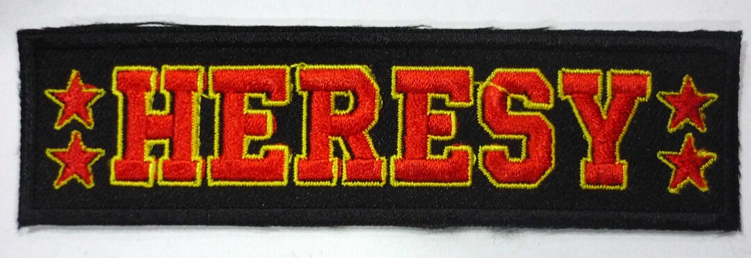 HERESY Embroidered Patch - Etsy