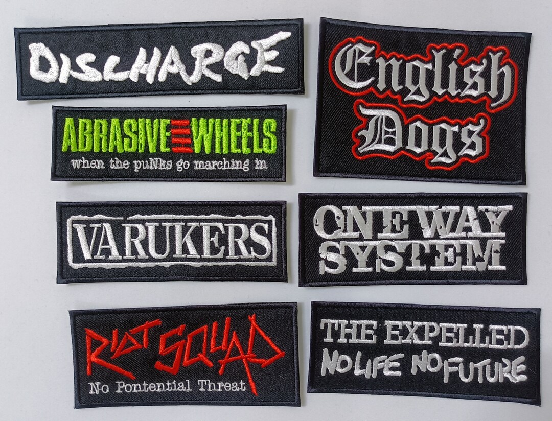 Embroidered Patch English Dogs Riot Squad Varukers Abrasive Wheels ...