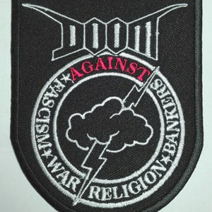 DOOM Shape Embroidered Patch 2 Option Sore Throat Discard Disarm - Etsy