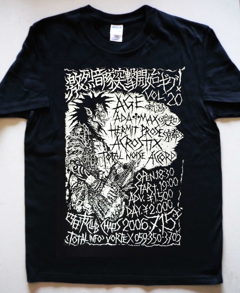 Crust Gig Flyers - T-shirt Acrostix AGE Total Noise Accord Ada Max ...
