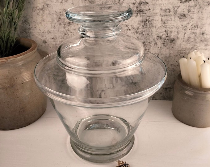 Glass Apothecary Jar - Extra Large Candy Jar - Clear Glass Jar ...