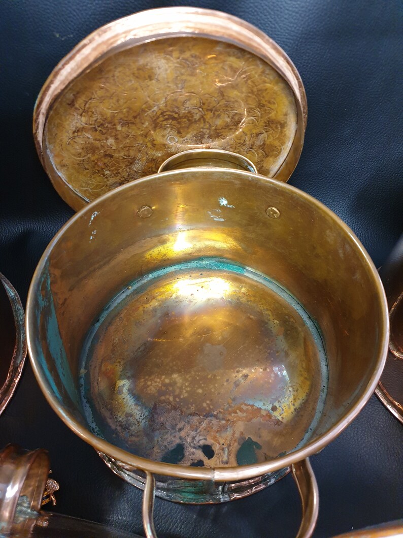 French Copper Pans Vintage French Copper Pots Six Solid | Etsy