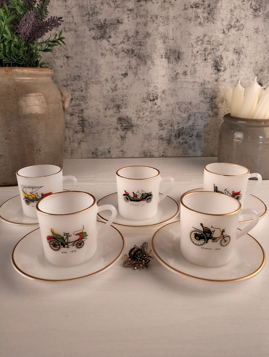 Arcopal Arcopal France Espresso Cups White Cups Gold Rim Cups Arcopal ...