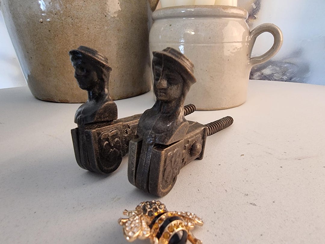 Vintage French Cast Iron Shutter Hold Backs - "bergere" Shepherdess ...