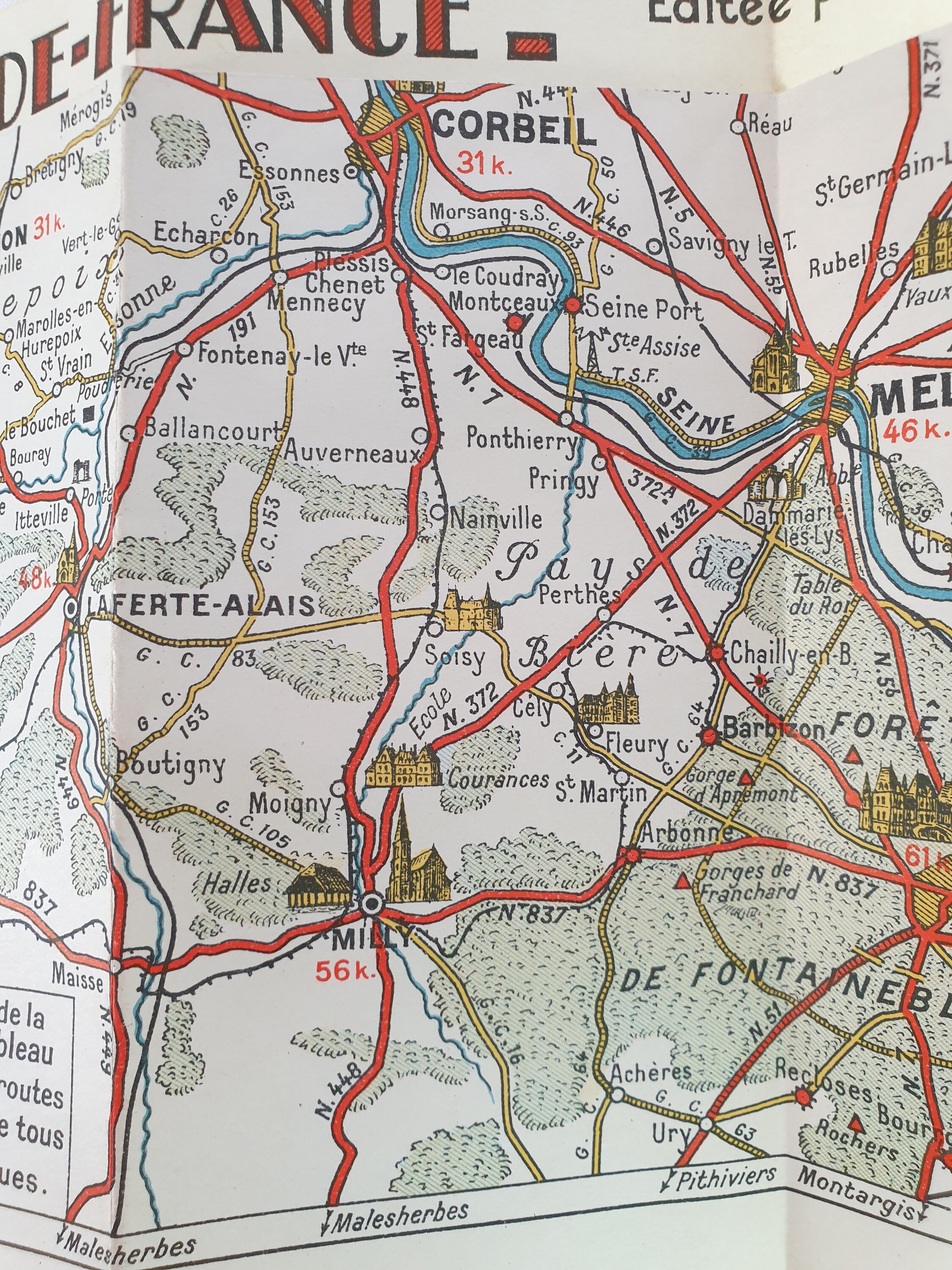 Vintage French Map 1920s Maps Antique Maps Paris | Etsy