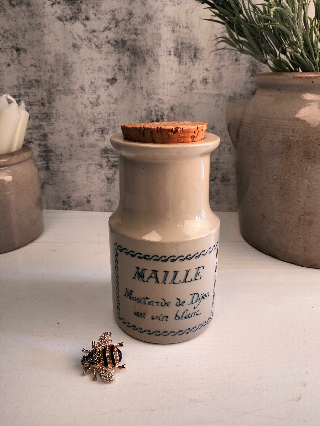 French Vintage MAILLE Mustard Pot, Classic Dijon Mustard Ceramic Jar ...