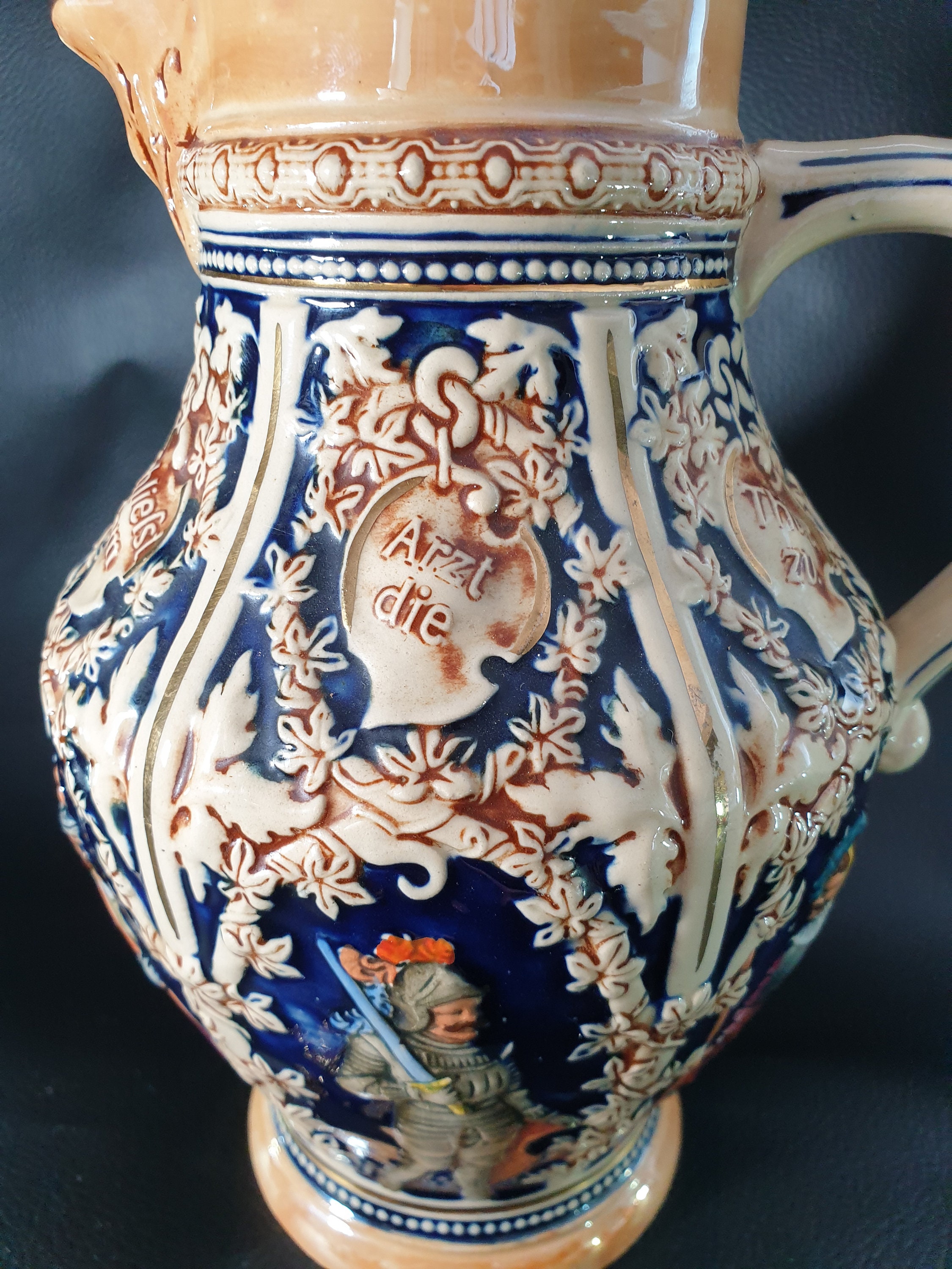 German Ceramic Wine Jug Vintage Beer Jug Water Jug Pitcher | Etsy
