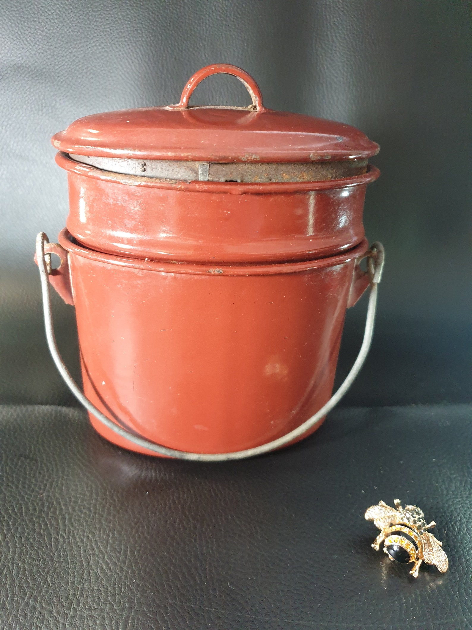 French Vintage Enamel Lunch Pail French Vintage Enamel Lunch - Etsy UK