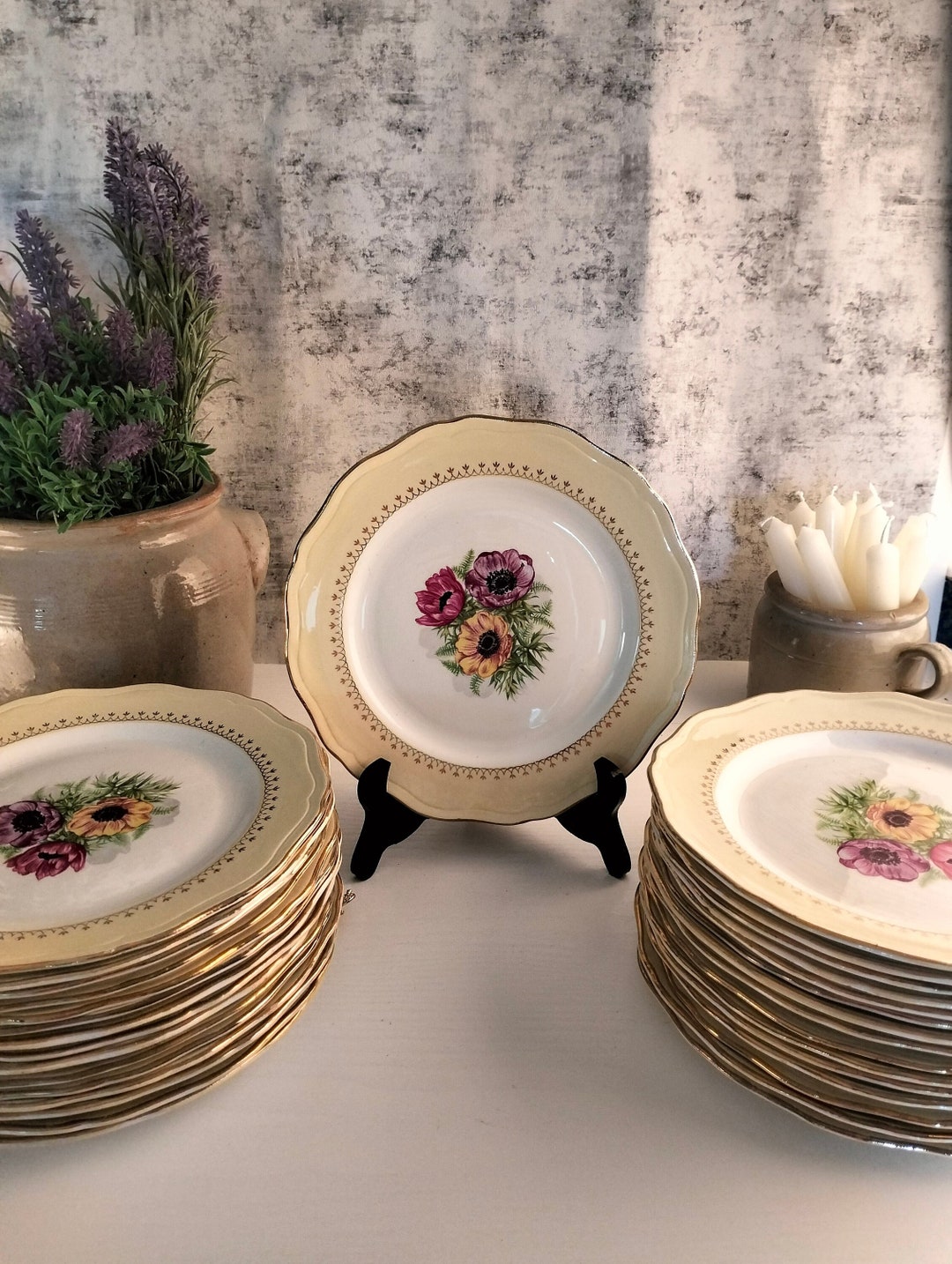 French Vintage Plates, Vintage Porcelain Plates, French Vintage L ...