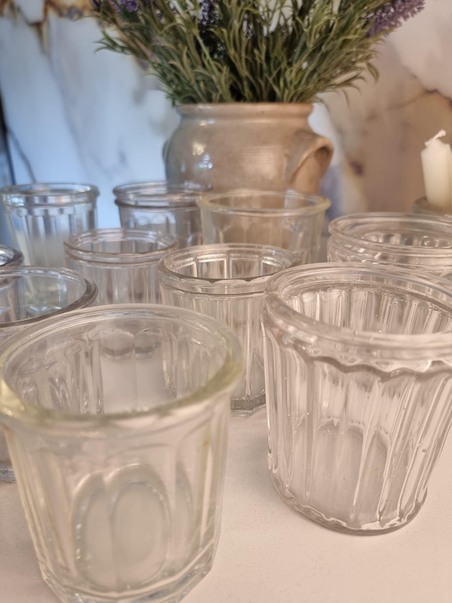 Antique French Glass Jam Jars – Conical Jelly Pots, Night Light Holders ...