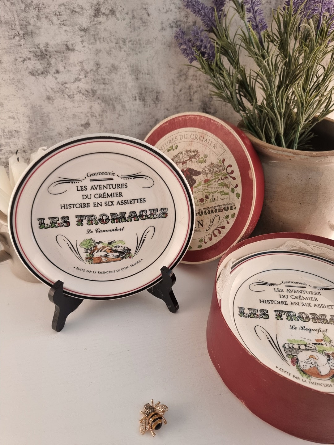 Vintage French Cheese Plate Set, Vintage French Fromage Plate Set ...