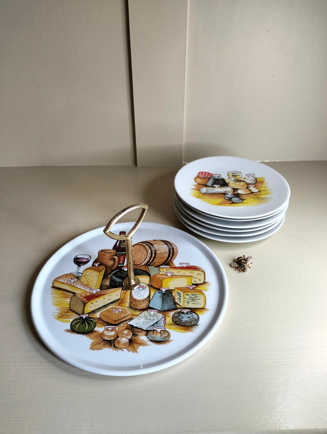 Vintage French Cheese Course Dinner Set, Vintage Cheese Platter With ...