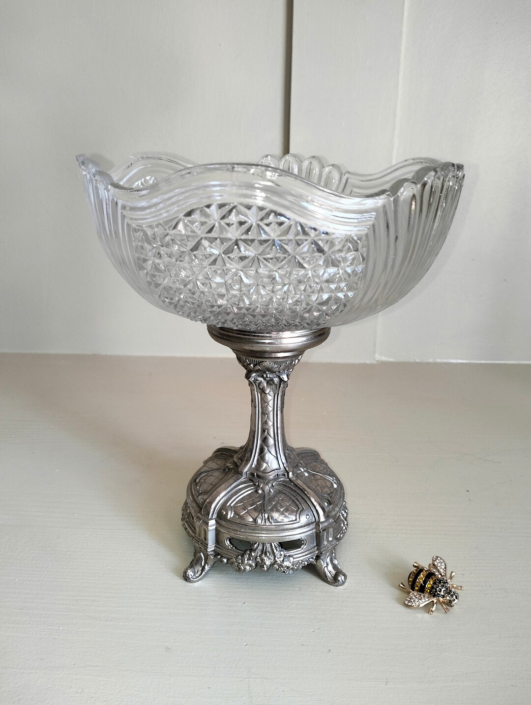 Vintage Cut Crystal Bowl, Vintage Cut Crystal Sweet Bowl, Vintage ...