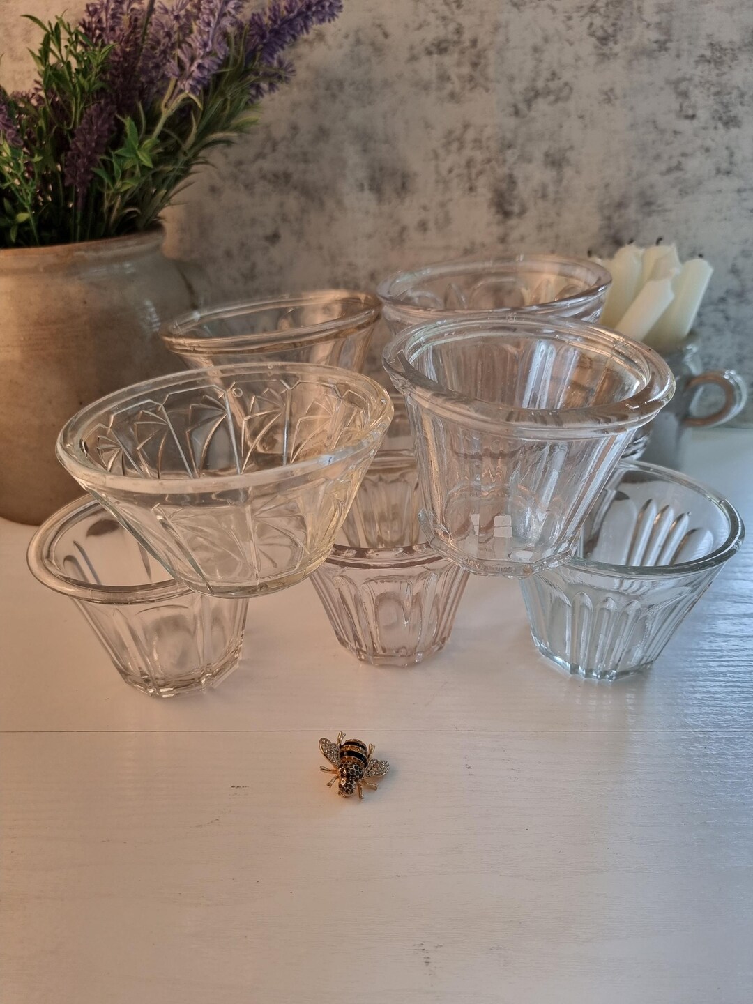 French Antique Conical Glass Jam Jars Old French Jelly Jars French ...