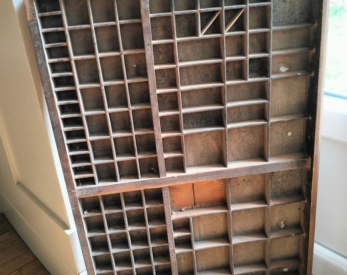 Antique French Letterpress Print Tray, Type Case, Wooden Printers ...