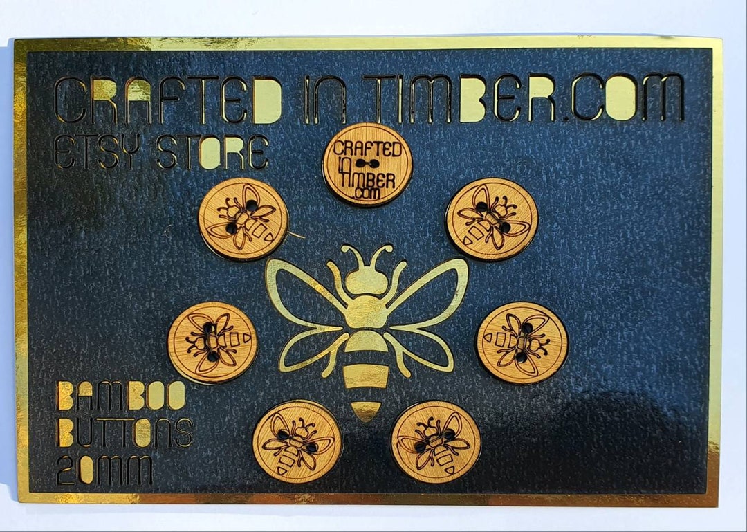 Bee Buttons Bamboo 20 Mm Craft Sewing Knitting Homemade Round - Etsy ...