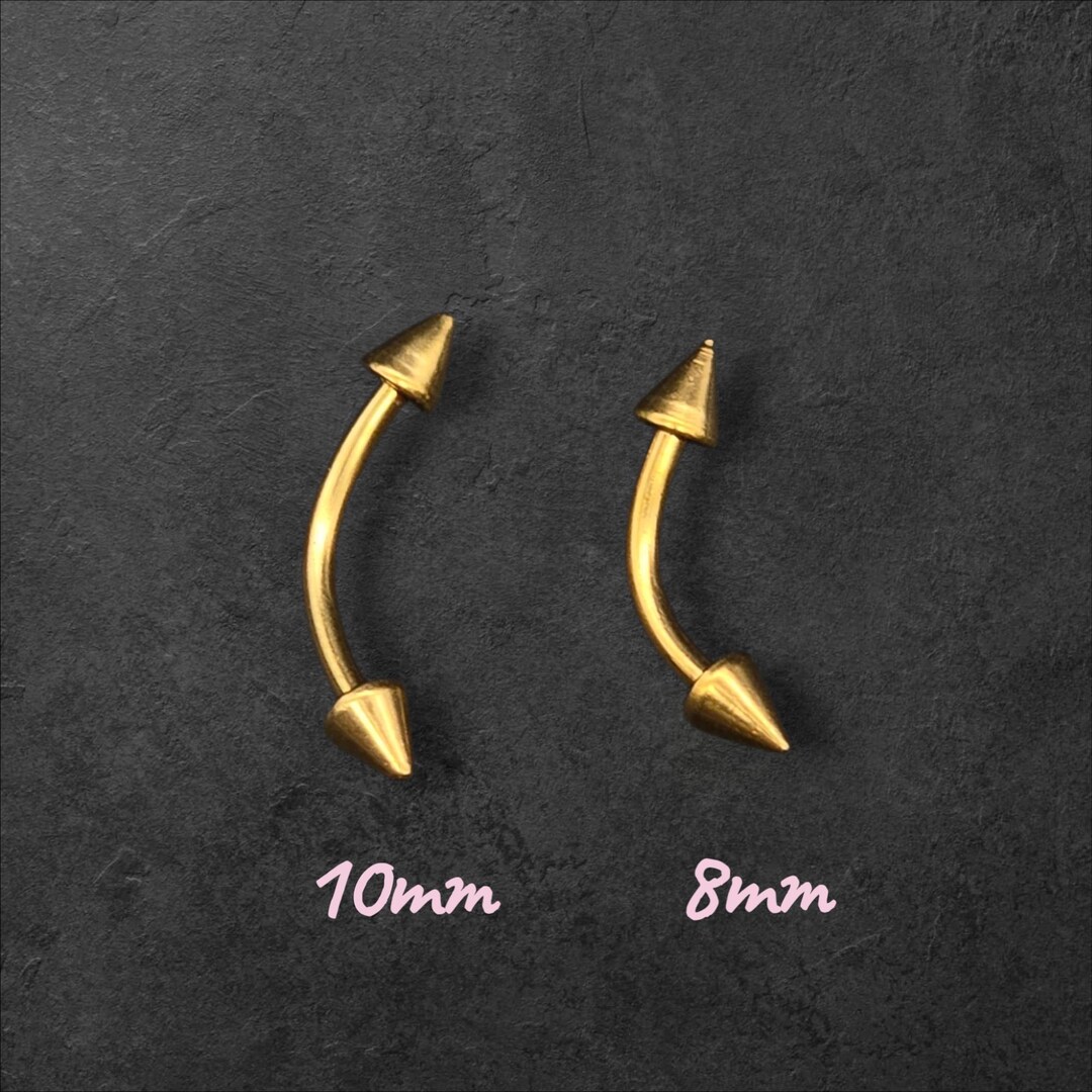 16G Gold Spike Curved Barbell: Surgical Steel Banana Ring - Etsy