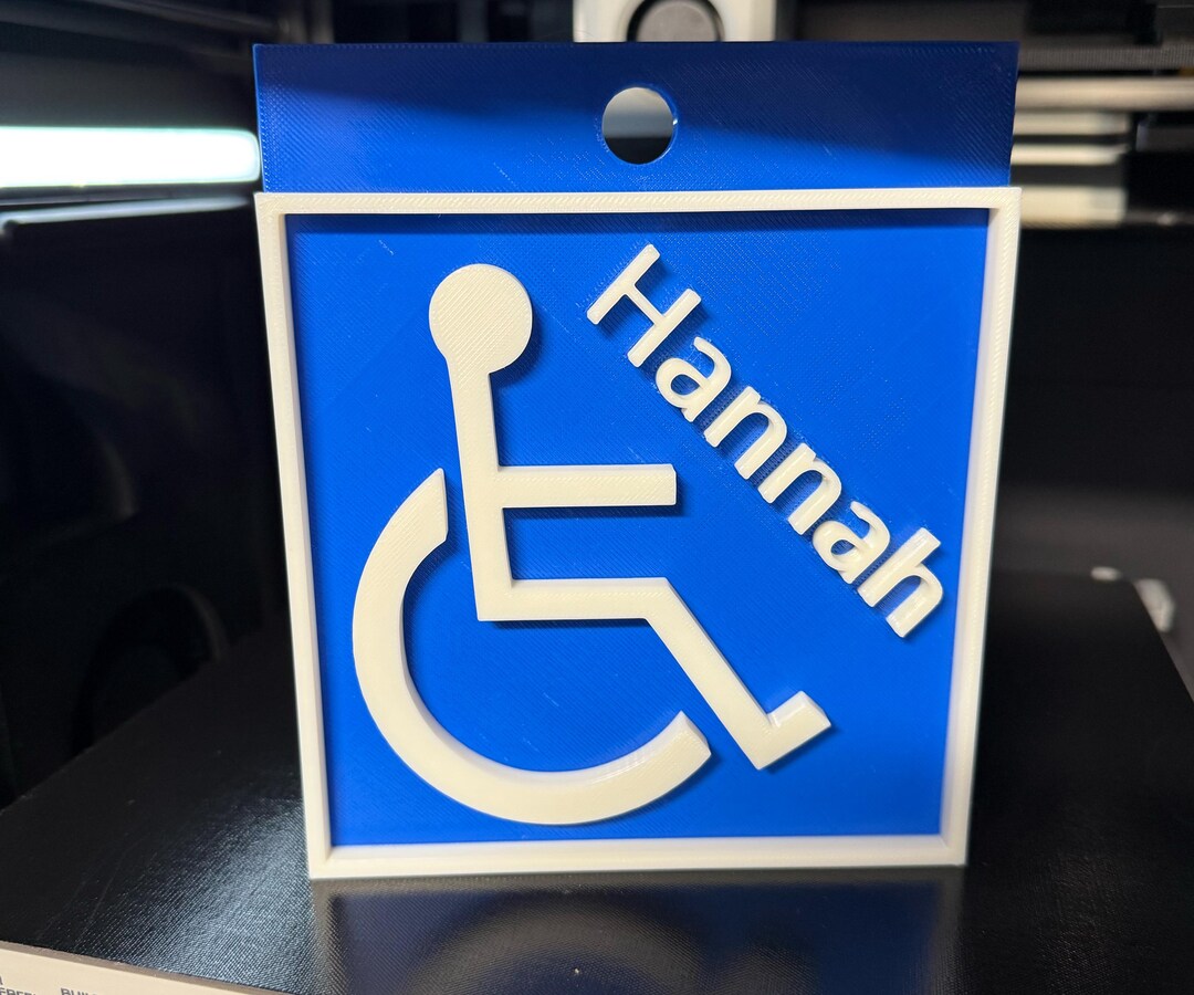 Custom 3D Printed Stroller Handicap Sign: Personalized Wheelchair ...