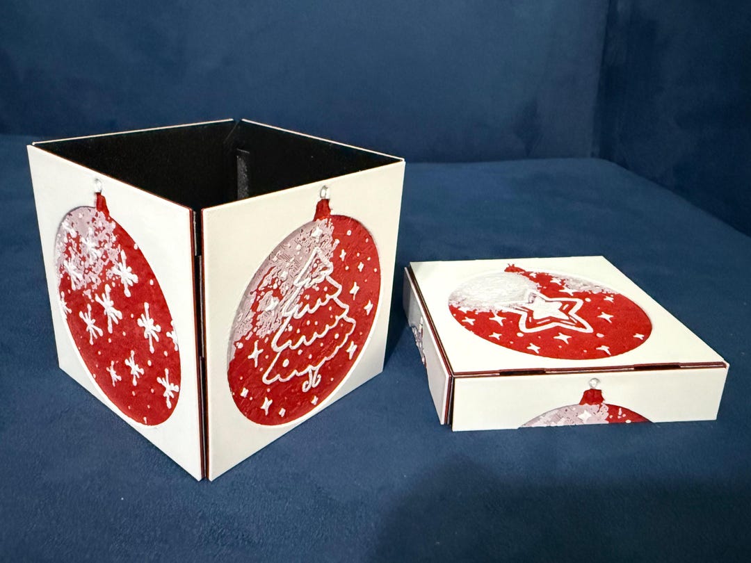 3D Printed Ornaments Gift Box | 3"x3" Premium Art-inspired Keepsake Box ...
