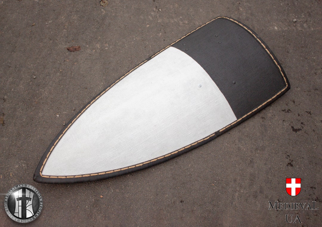 Big Medieval Heater Shield for Buhurt, Templar Shield, Vikings Shield ...