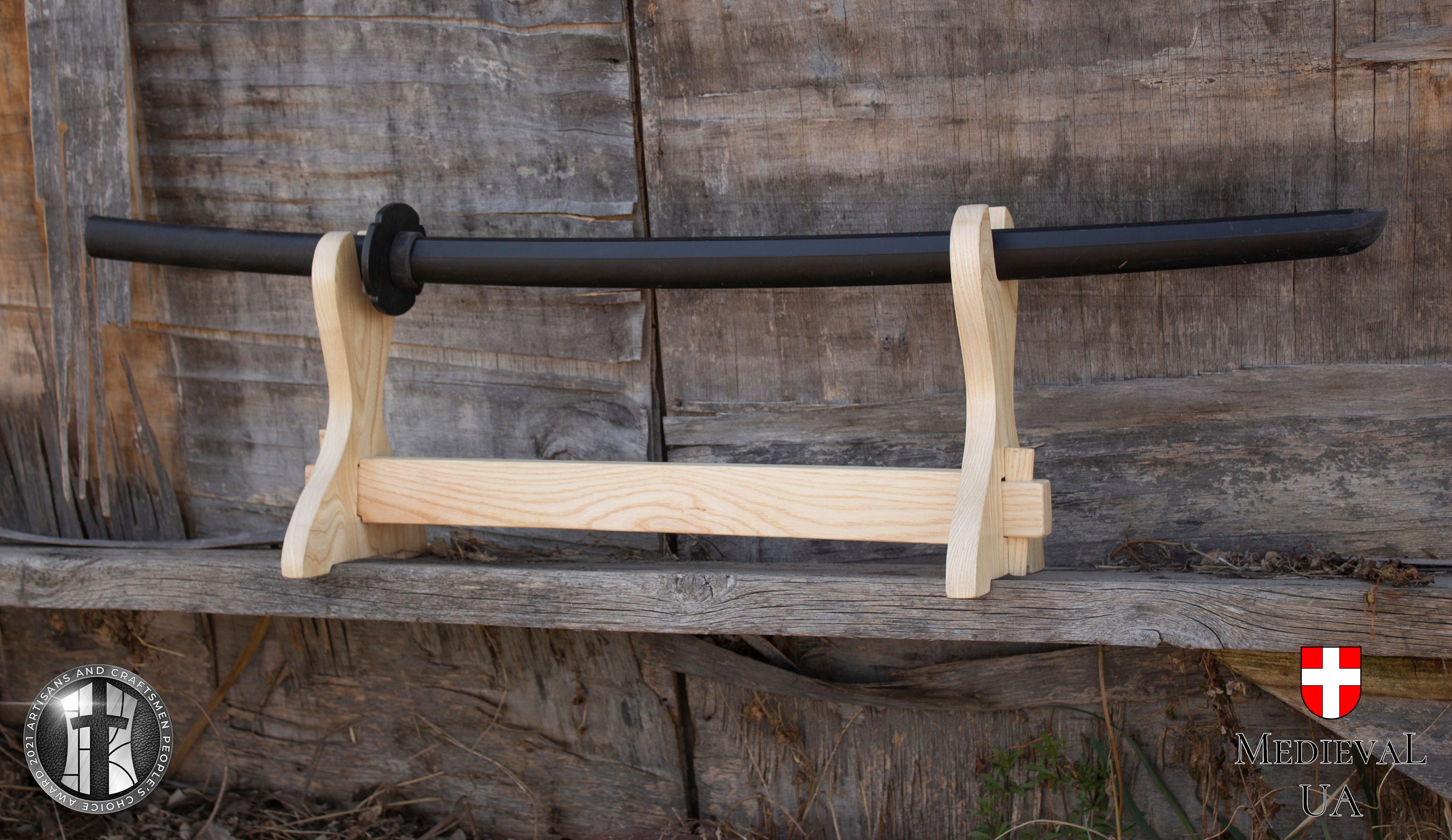 Wooden Medieval Sword Stand Katana Stand One Sword Wall - Etsy UK
