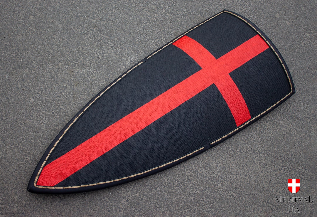 Big Medieval Heater Shield for Buhurt, Templar Shield, Vikings Shield ...