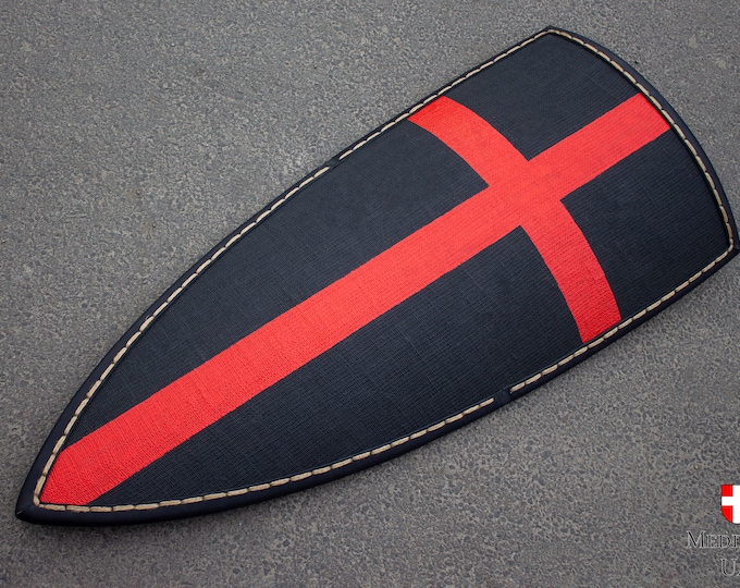 Big Medieval Heater Shield for Buhurt, Templar Shield, Vikings Shield ...
