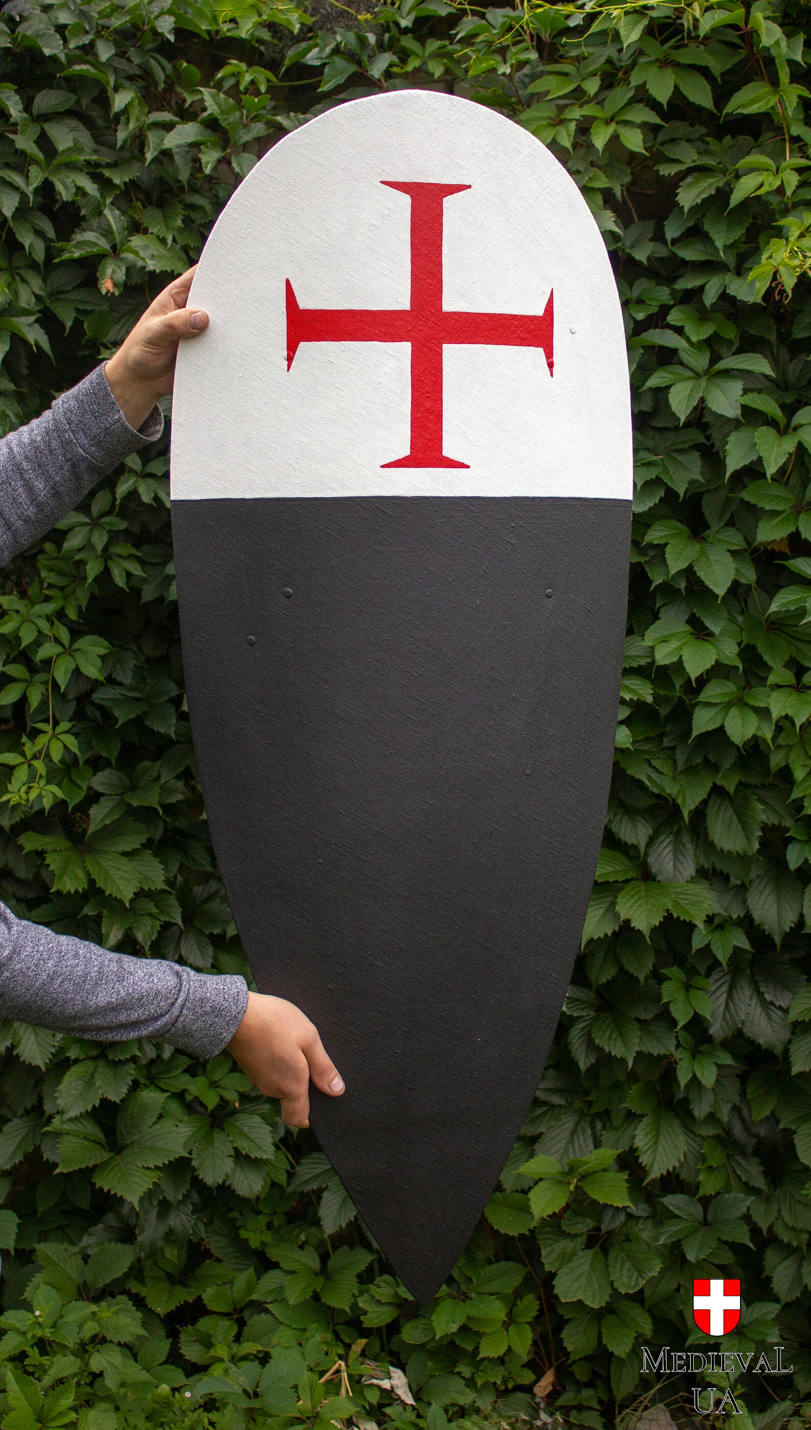 Medieval Kite Shield With Templar Cross Vikings Wooden Shield - Etsy