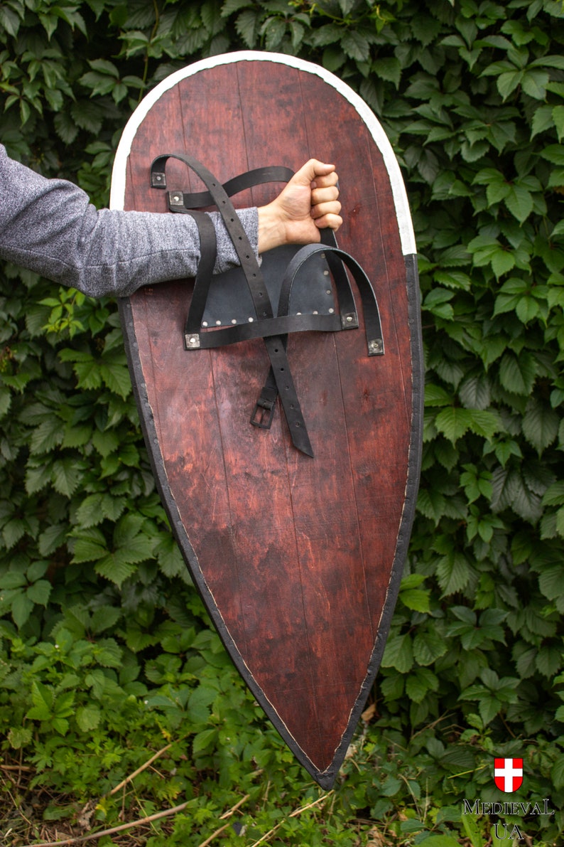 Medieval Kite Shield With Templar Cross Vikings Wooden Shield - Etsy