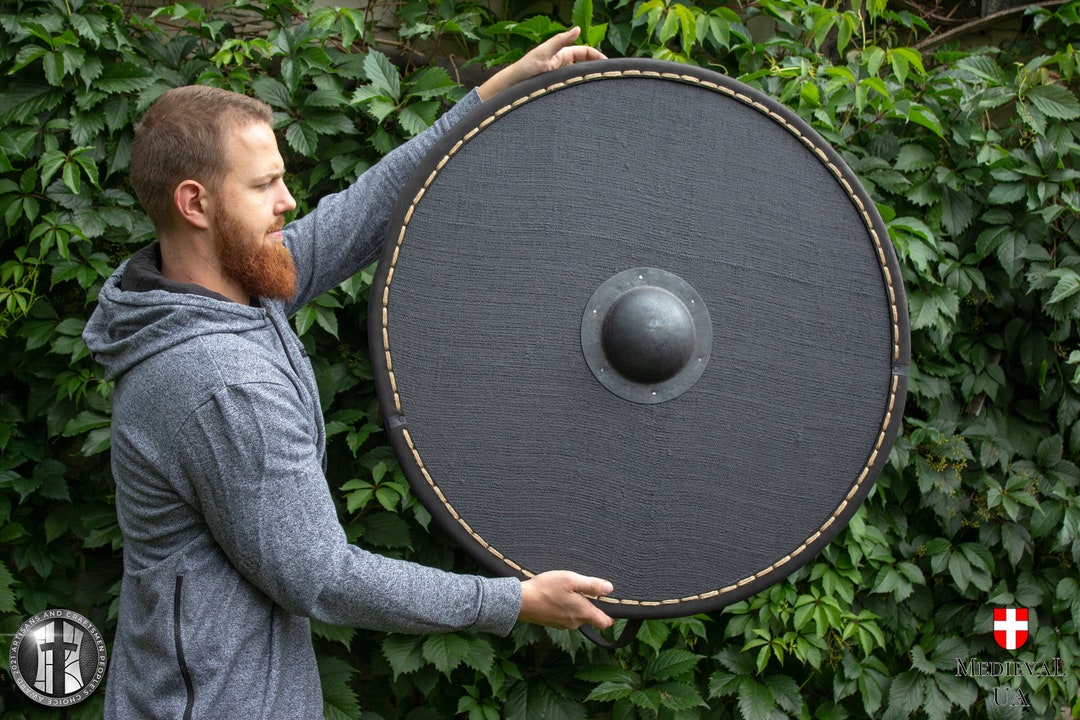 Viking Round Shield, Medieval Shield With Metal Shield Boss, Custom ...