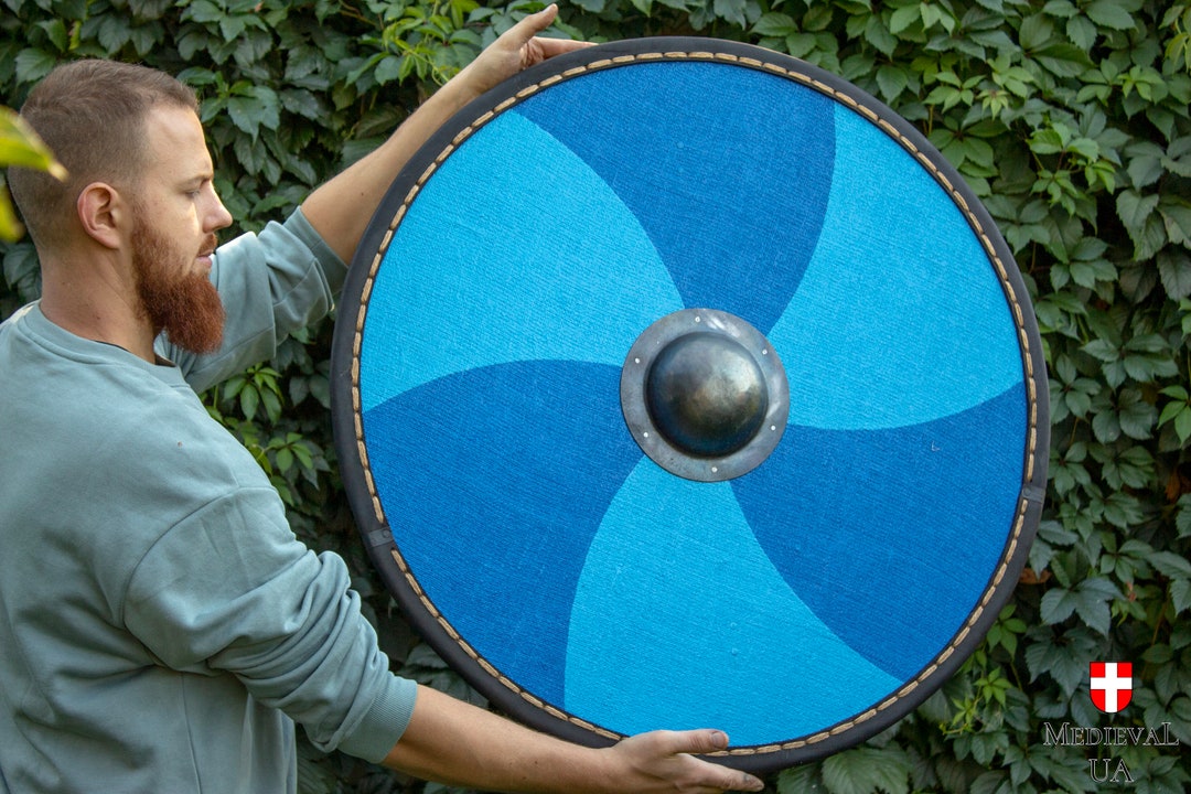 Viking Round Shield With Metal Shield Boss, Custom Medieval Shield for ...