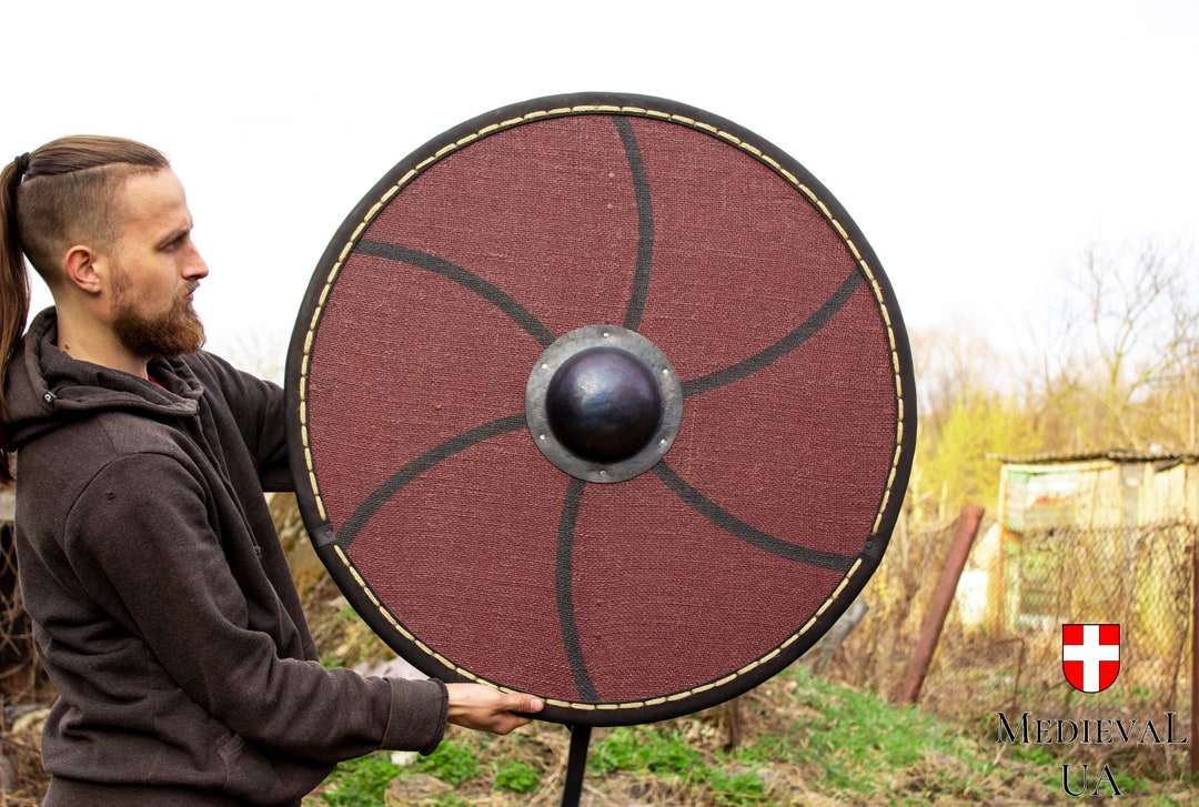 Round Vikings Shield or Medieval Shield With Shield Boss, Viking Armor ...
