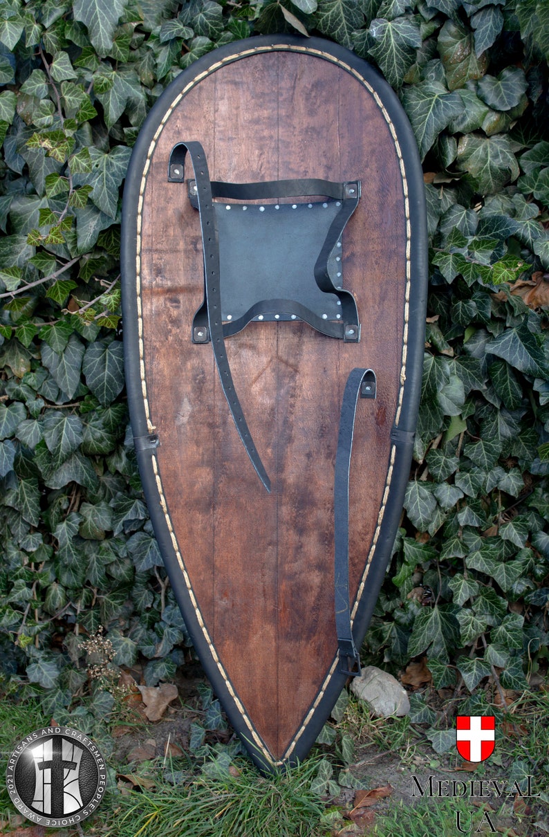 Big Dark Blue Kite Medieval Shield With a Dark Red Dragon - Etsy