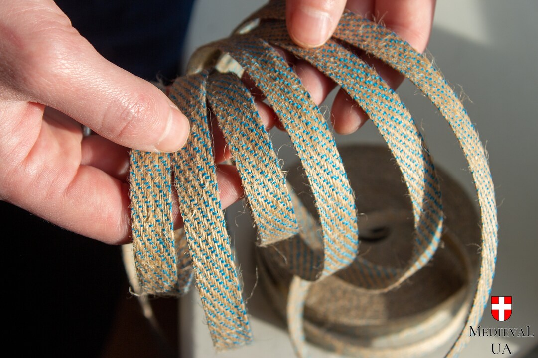 Thin Jute Ribbon, Blue-beige Linen Ribbon, Linen Wrapping Ribbon, Linen ...