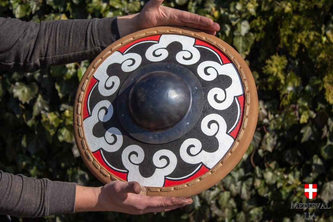 Buhurt Round Kalkan Shield With Metal Shield Boss, Eastern Buckler ...