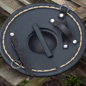 Medieval Round Shield With Metal Shield Boss, Eastern Kalkan Buckler ...