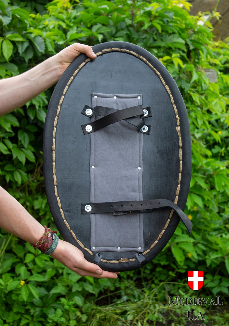 Black Oval Medieval Heater Shield for HMB Reenactment Battles | Etsy