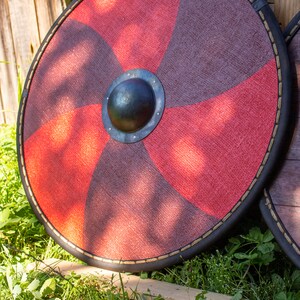 Viking Round Wooden Shield, Medieval Shield With Metal Shield Boss ...