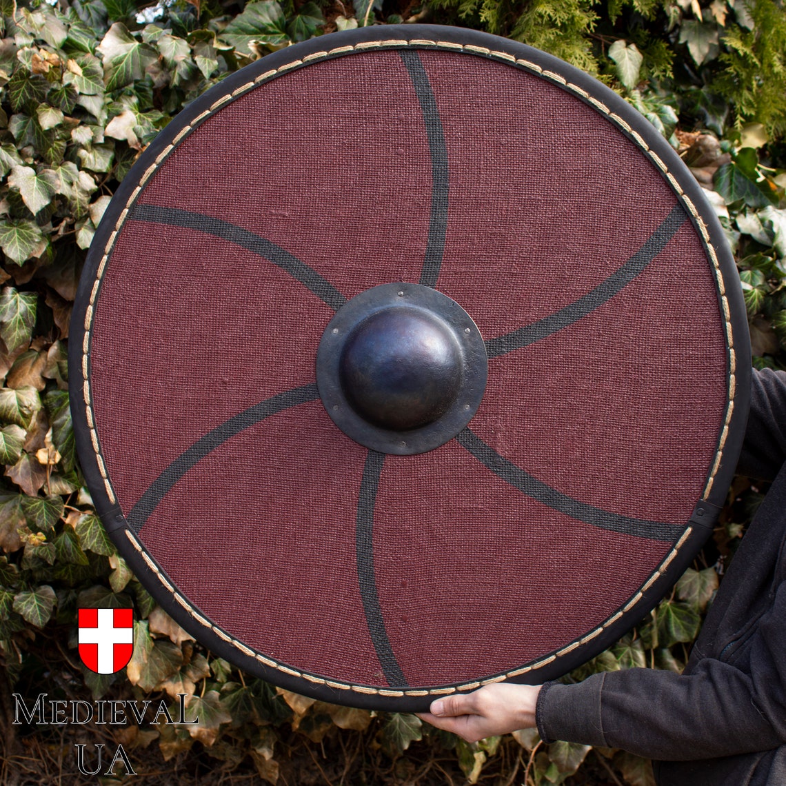 Round Vikings Shield or Medieval shield with shield boss | Etsy