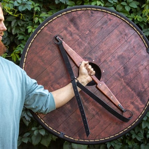 Viking Round Wooden Shield, Medieval Shield With Metal Shield Boss ...