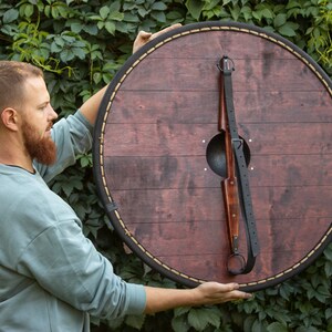 Viking Round Wooden Shield, Medieval Shield With Metal Shield Boss ...