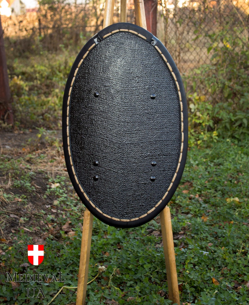 Black Oval Medieval Heater Shield for HMB Reenactment Battles | Etsy
