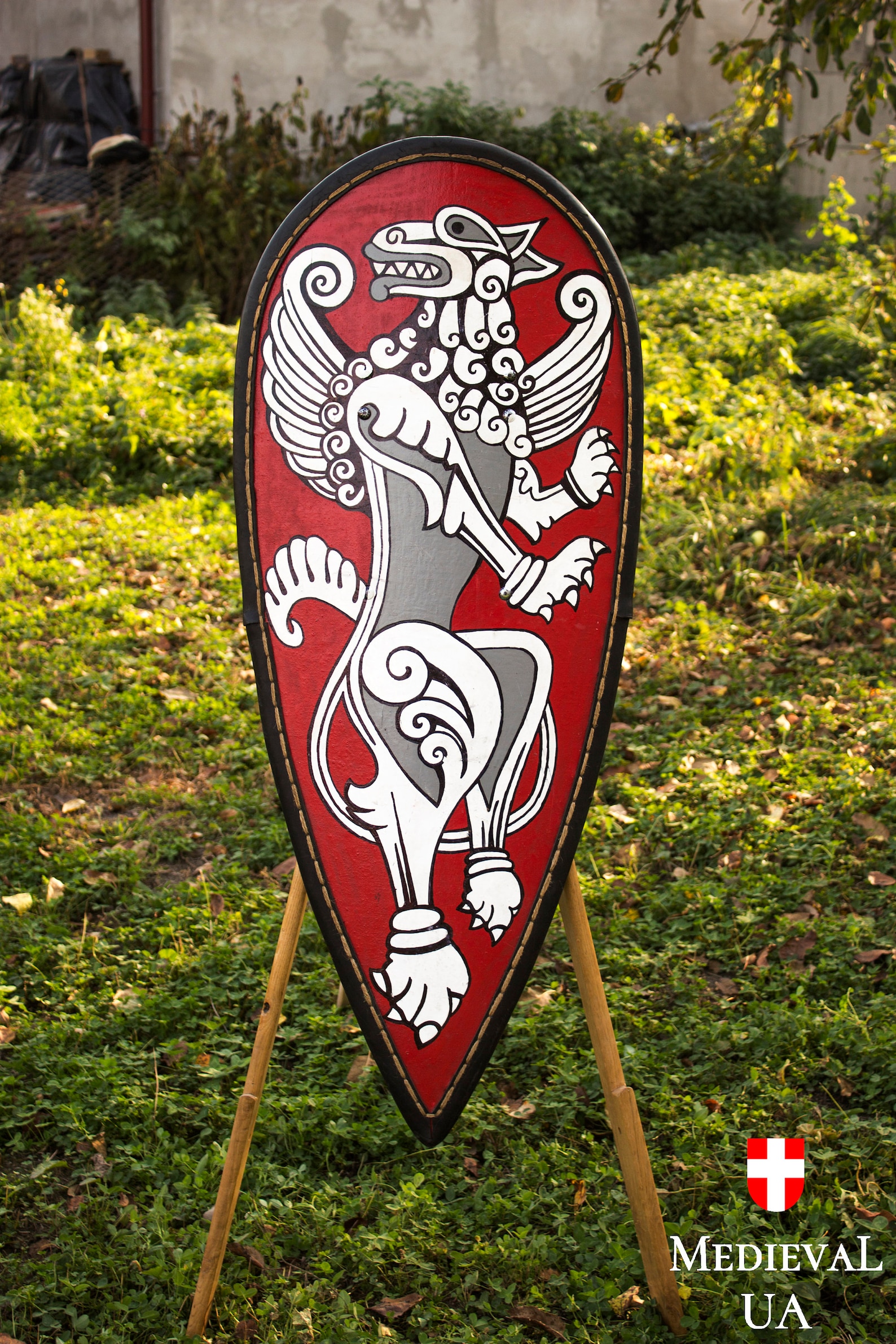 Medieval Norman Kite Shield With Dragon Pattern Viking - Etsy